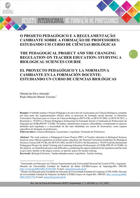 Pdf O Projeto Pedag Gico E A Regulamenta O Cambiante Sobre A