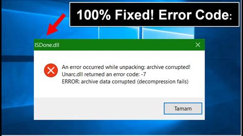 Fix ISDone Dll An Error Occurred When Unpacking Unarc Dll Returned An