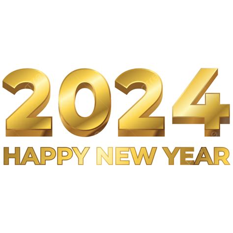 Feliz Año Nuevo 2024 En Look Dorado Vector PNG dibujos Feliz Año Nuevo
