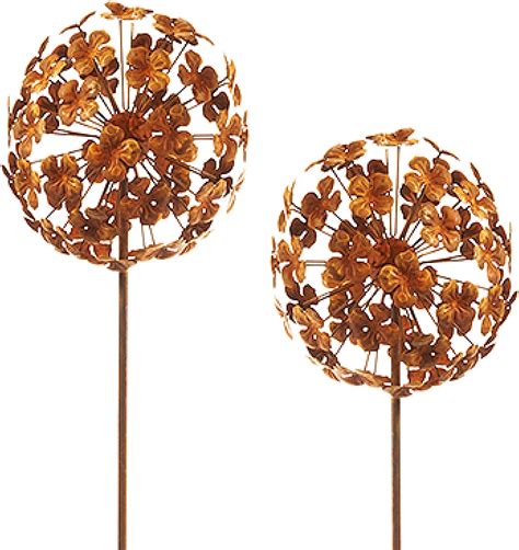 Bornhöft 3er Set Gartenstecker Mohn Mohnkapsel Metall Rost Gartendeko