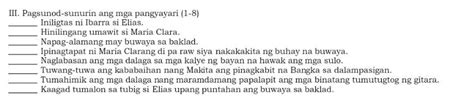 Iii Pagsunod Sunurin Ang Mga Pangyayari Studyx