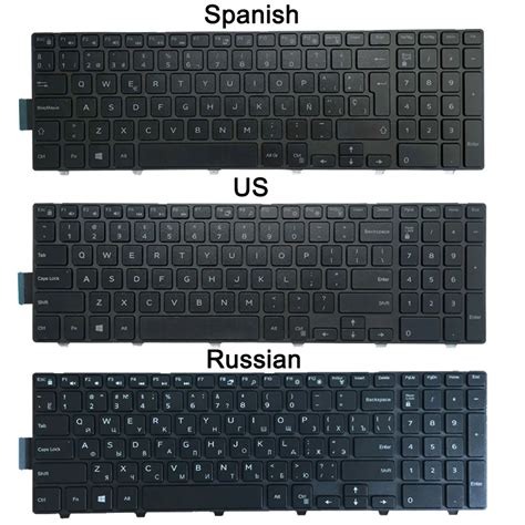 Teclado Latino Espa Ol Estadounidense Ruso Para Dell Inspiron