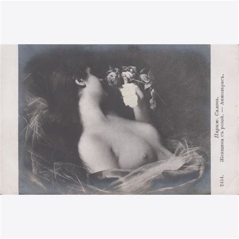 Russia Carte Postale Naked Woman With A Rose Paris Salon