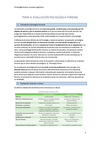 TEMA 4 Evaluacion Psicologica Forense Pdf