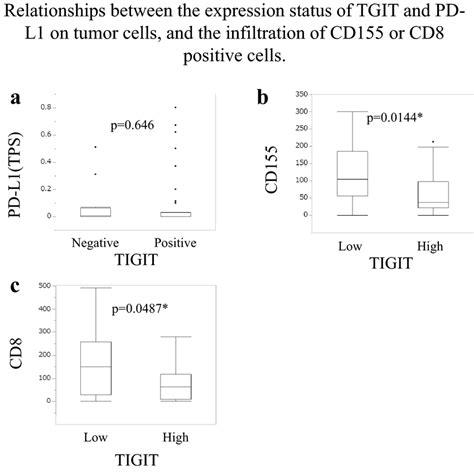 Relationships Between The Expressions Of PD L1 And TIGIT On Tumor