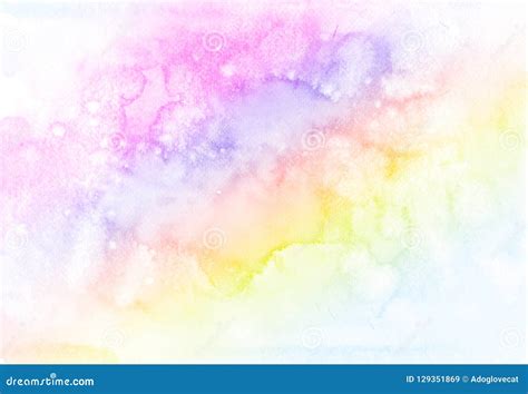 Abstract Rainbow Pastel Watercolor Background Stock Illustration