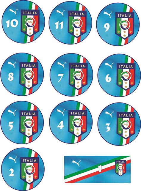 Botão de Mesa F C Escudos para Futebol de Mesa Botão Seleção ITÁLIA