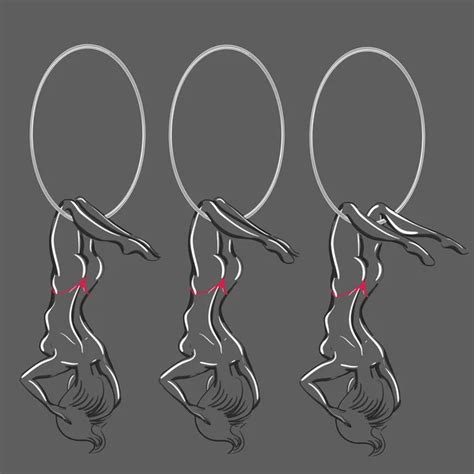 Vector Sketch Of A Naked Dancing Stripper With A Hoop Una Stripper