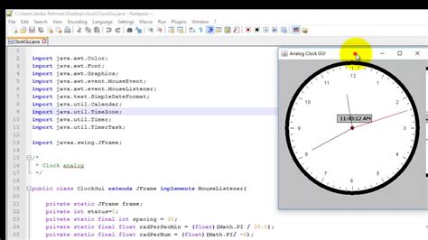 how to make analogue clock in java analog clock in java with source code youtube