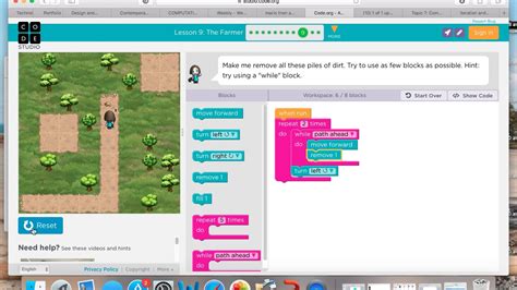 CODE ORG THE FARMER LEVEL 9 YouTube