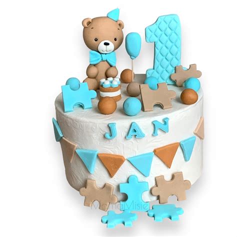Figurka miś na tort PUZZLE Zestaw z masy cukrowej 13573338025 Allegro pl