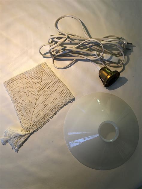 Skomakarlampa taklampa ca 25 cm med virkad lamp Köp på Tradera