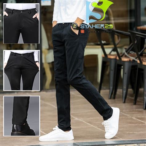 Jual Celana Chino Chinos Panjang Pria Bahan Katun Strecth Melar Model