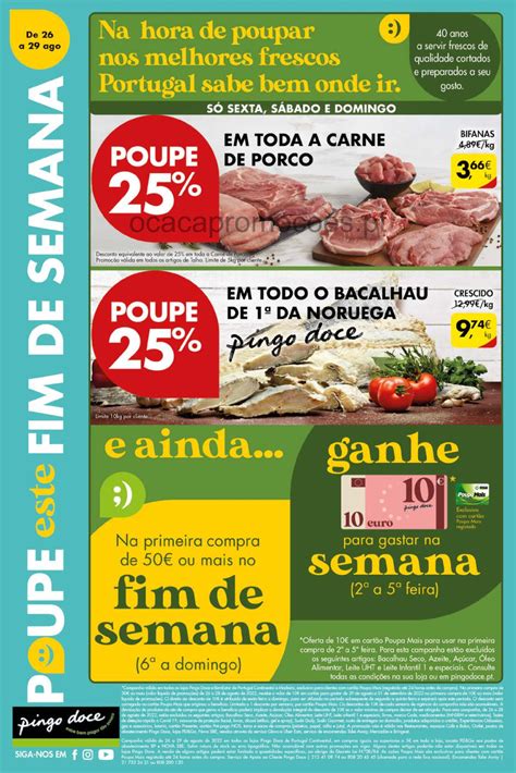 Antevisão Folheto PINGO DOCE FIM de SEMANA Promoções 26 agosto a 29
