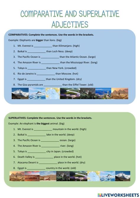 Comparatives And Superlatives Interactive Exercise For 7 You Can Do