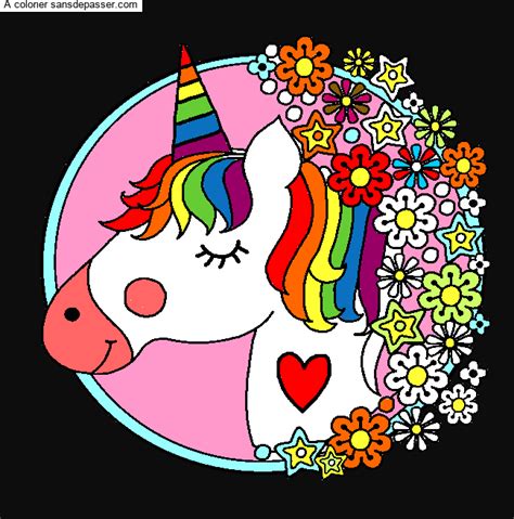 Coloriage Mandala Licorne Sans Dépasser