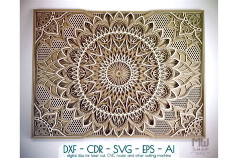 M Multilayer Mandala Dxf For Laser Cut Cricut Mandala