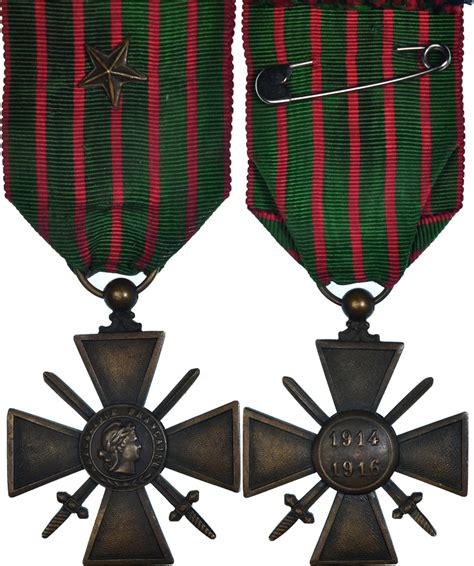 Frankreich Medaille 1914 1916 Croix De Guerre Une Citation Excellent