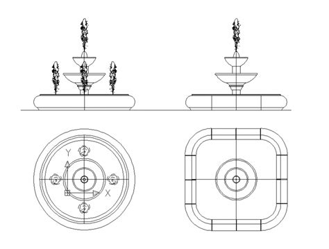 Water Fountain Cad Block Image To U