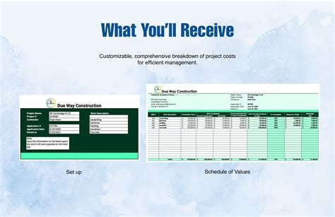 Contractor Schedule Of Values Template In Excel Google Sheets Word