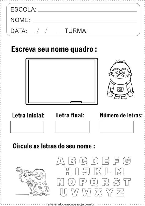 Atividades O Nome Para Educa O Infantil Artesanato Passo A Passo