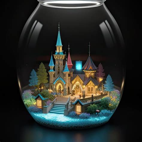 Premium Photo Magic Crystal Ball With Fairy Tale Castle D Render