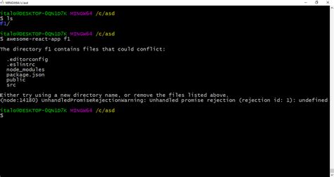 unhandled promise rejection warning · issue 11 · ifactory solutions awesome react app · github