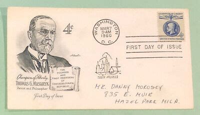 Sc 1147 4c 1960 Thomas G Masaryk Champion Of Liberty FDC Artmaster