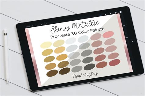 Shiny Metallic Procreate Color Palette Graphic By Opal Yagley
