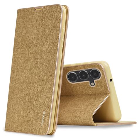 eleganckie zamykane etui do samsung galaxy a54 5g zlote szkło