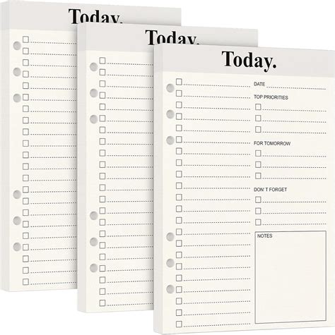 Amazon Daily Planner Undated Planner To Do List Rings Refills