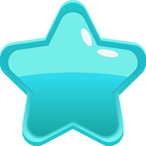 Blue Cartoon Star Button Png