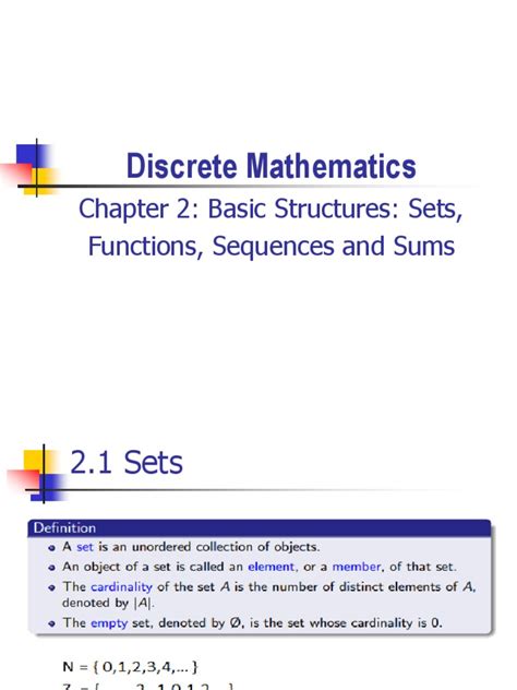 fundamental structures in discrete mathematics sets functions sequences and summations pdf