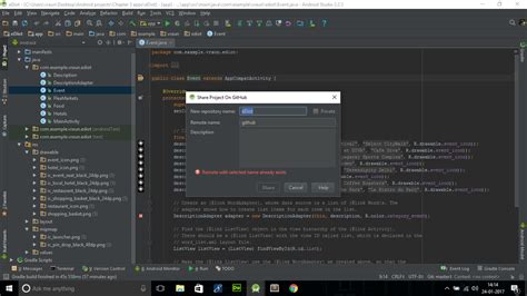 Github Remote With Selected Name Already Exist Android Studio Git