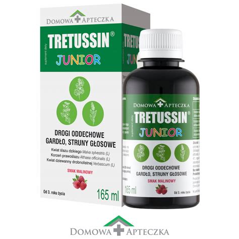 Syrop na kaszel dla dzieci Tretussin Junior Gardło 165 ml BEZ CUKRU