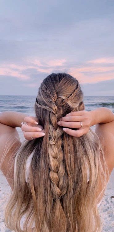 45 Cute Hairstyles For Summer And Beach Days Mix N Match Braid Hair Down