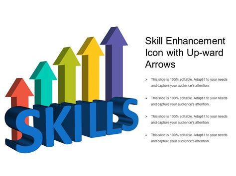Skill Enhancement Icon With Up Ward Arrows Powerpoint Slides Diagrams