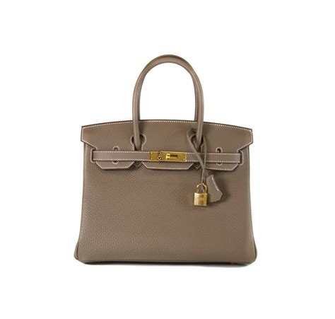 Hermès Paris Birkin Bag 30 Etoupe Togo Gold Hardware
