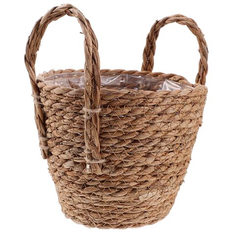 Qumonin Hand Woven Seagrass Planter Basket Cm Rustic Plant Pot Cover