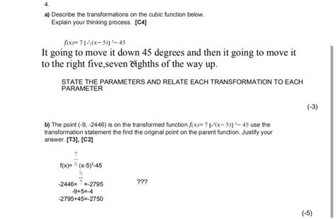solved a describe the transformations on the cubic function