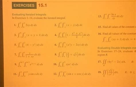 Solved Evaluating Iterated Integrals In Exercises Chegg