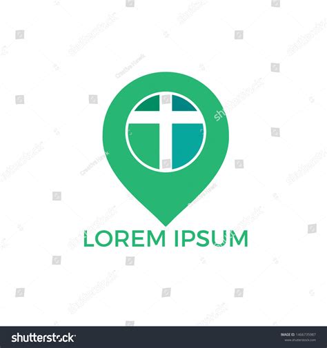 Church Map Pointer Logo Design Church Stock Vector Royalty Free