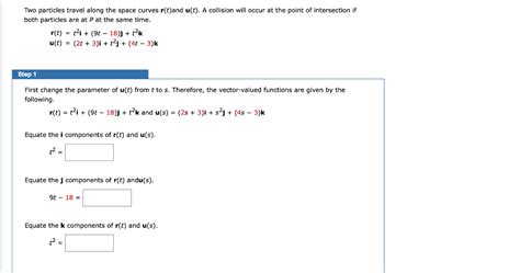 solved two particles travel along the space curves r t and