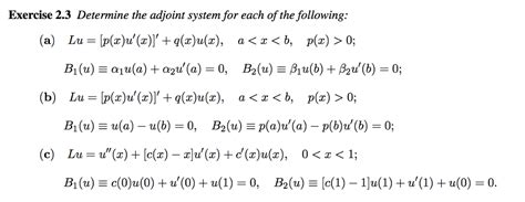 exercise 2 3 determine the adjoint system for each of