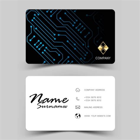 Computer Hardware Visiting Card Design Psd