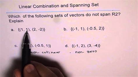 which is not a spanning set of vectors youtube