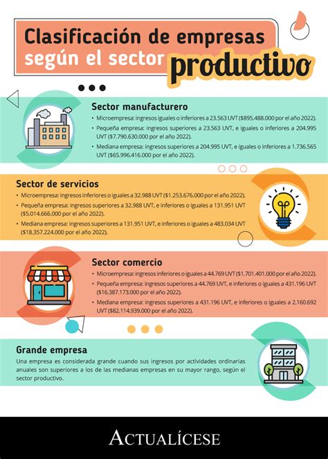 Infografía Clasificación de empresas según el sector productivo
