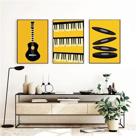 3 49US 30 OFF Abstract Music Art Poster Mid Century Classic Guitar