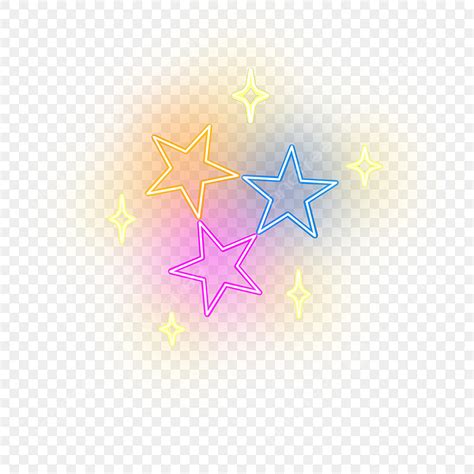 Las Estrellas De Tres Colores Brillan Las Luces De Ne N Png Dibujos