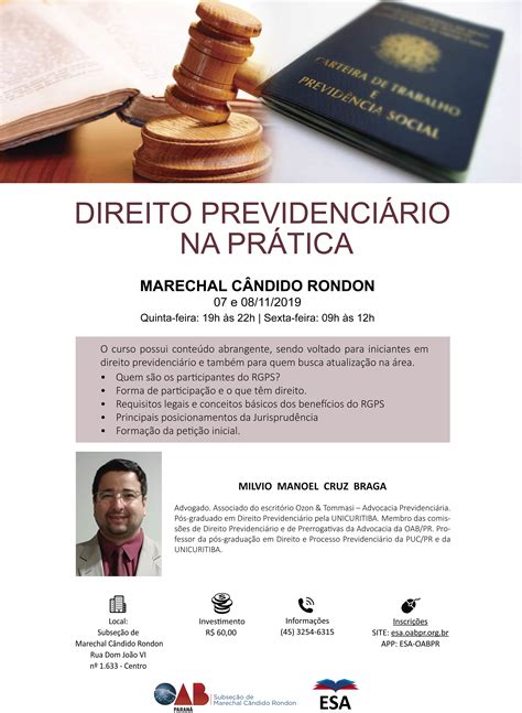 Direito Previdenciário na Prática 07 e 08 11 Marechal Cândido Rondon